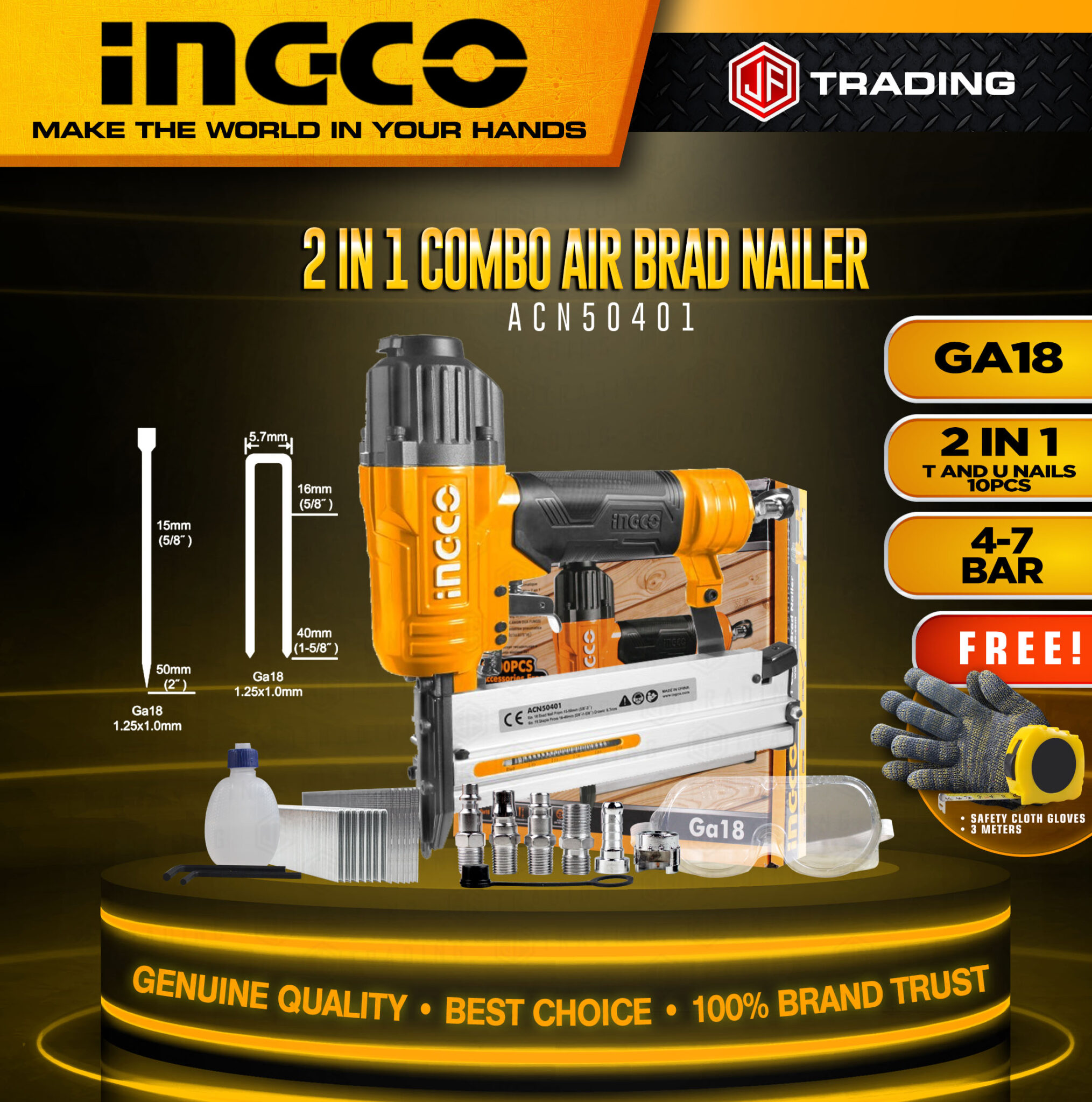 Best 2 In 1 Combo Brad Nailer (ACN50401) - Fertile Business